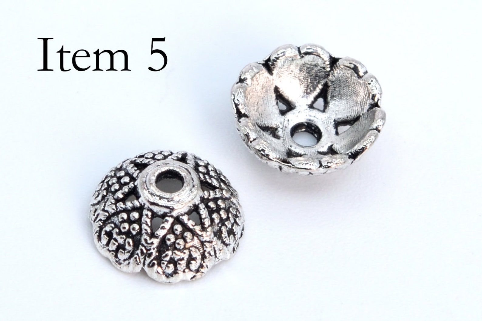 50 Pcs Bead Caps Spacers End Cap DIY Jewelry Making - Antique Silver ...