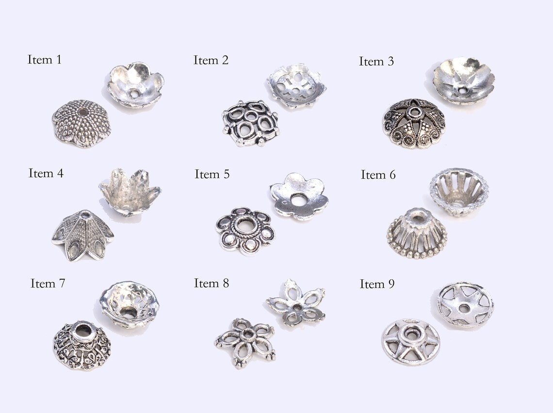 10 / 20 Pcs Bead Caps Spacers End Cap DIY Jewelry Making - Antique ...