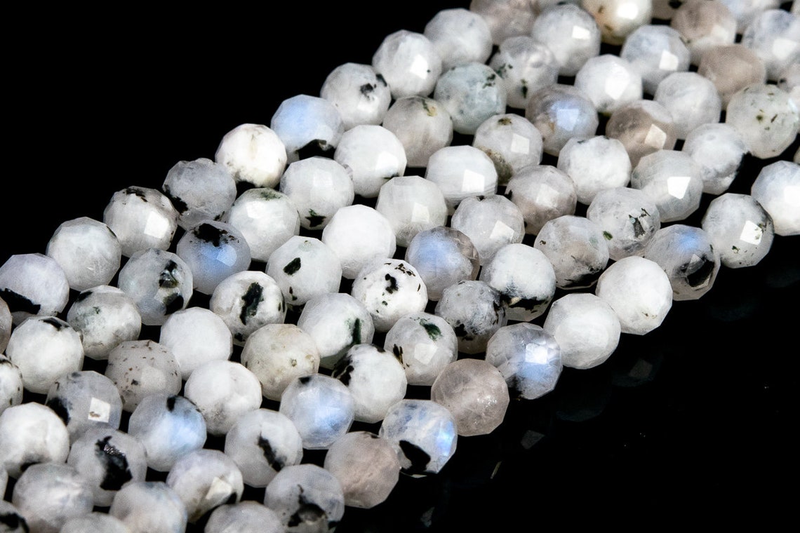 Genuine Natural Multicolor Moonstone Tourmalinated Loose Beads India ...
