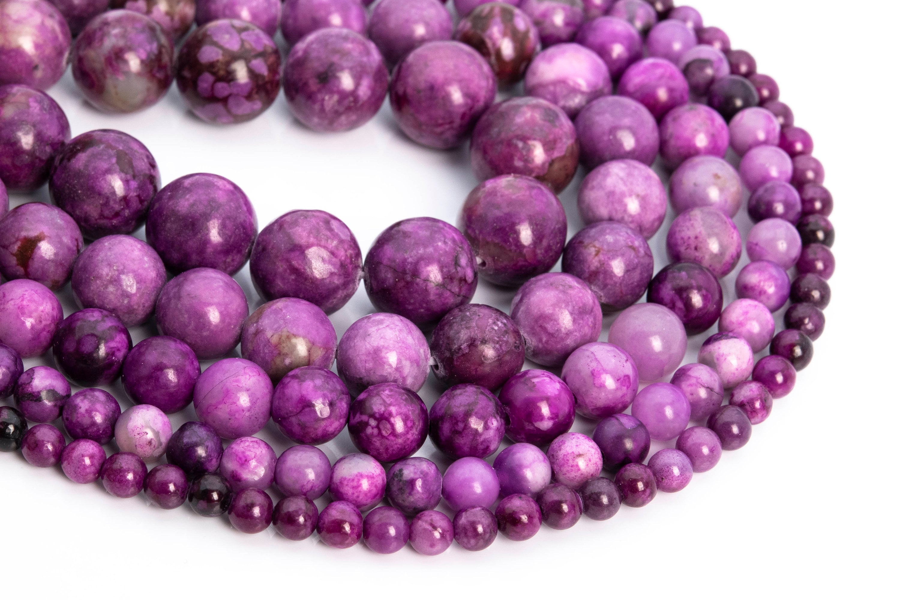 Purple Jasper Loose Beads Sugilite Color Round Shape 5-6mm 8mm 10mm ...