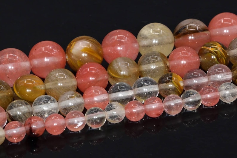 Fruity Pink Cherry Quartz Loose Beads Round Shape 6mm 8mm 10mm - Etsy