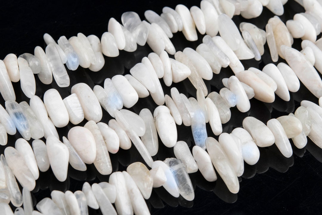 Genuine Natural Milky White Moonstone Loose Beads Grade A Stick Pebble ...