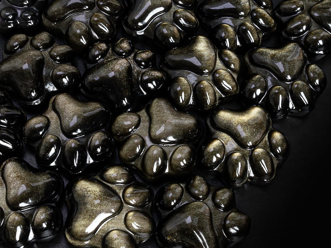 Natural Gold Obsidian Carved Cat Claw Shape Obsidian Top Drilled ...