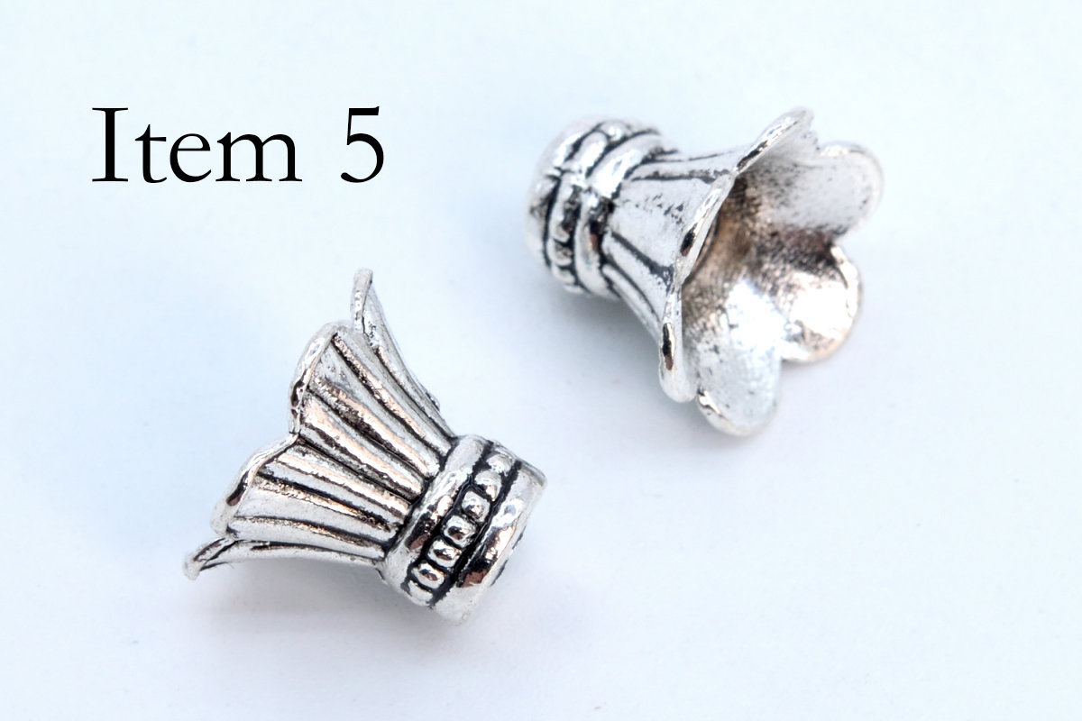 30 Pcs Bead Caps Spacers End Cap DIY Jewelry Making - Antique Silver ...