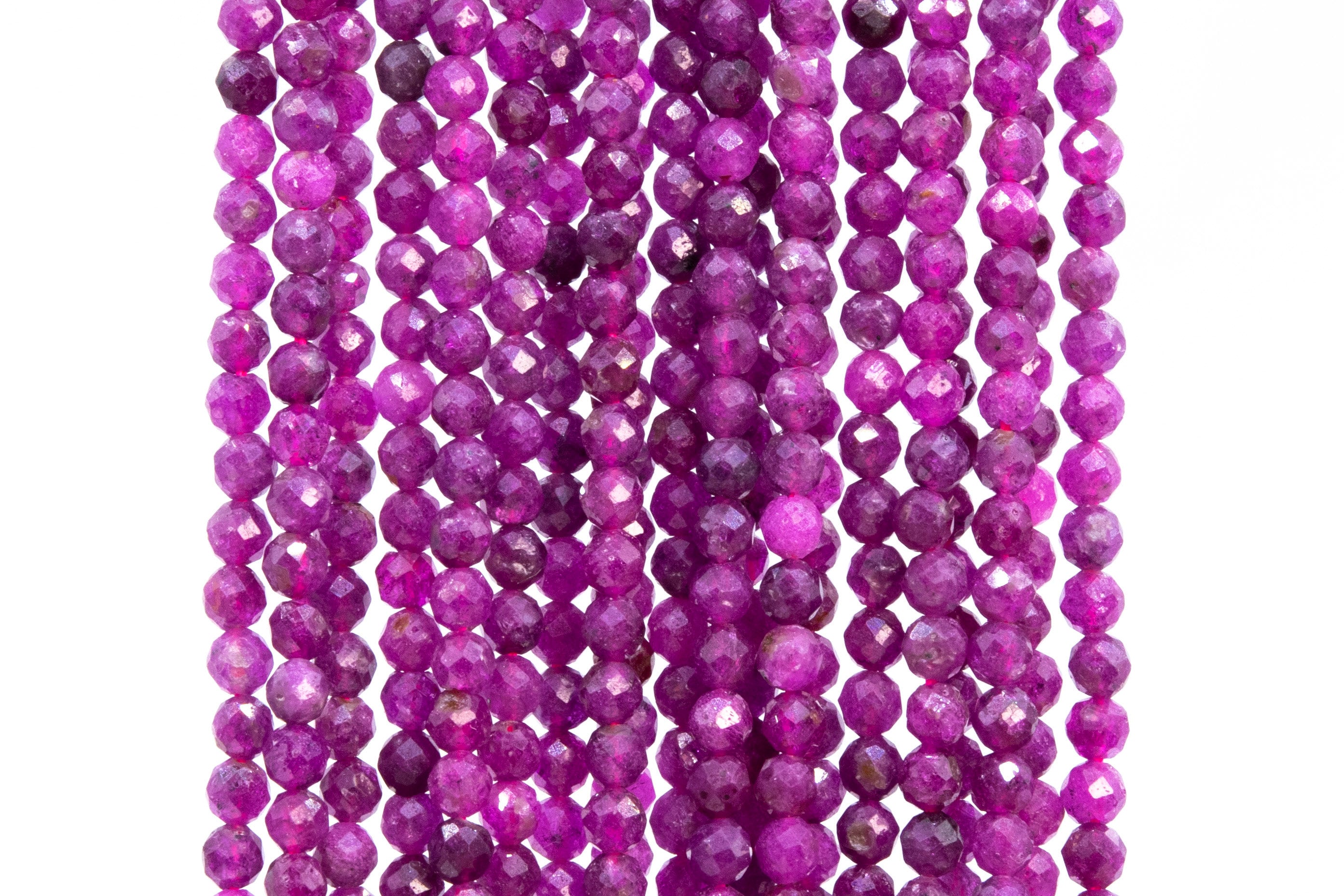 Genuine Natural Ruby Loose Beads Grade AAA Faceted Round Shape | Etsy