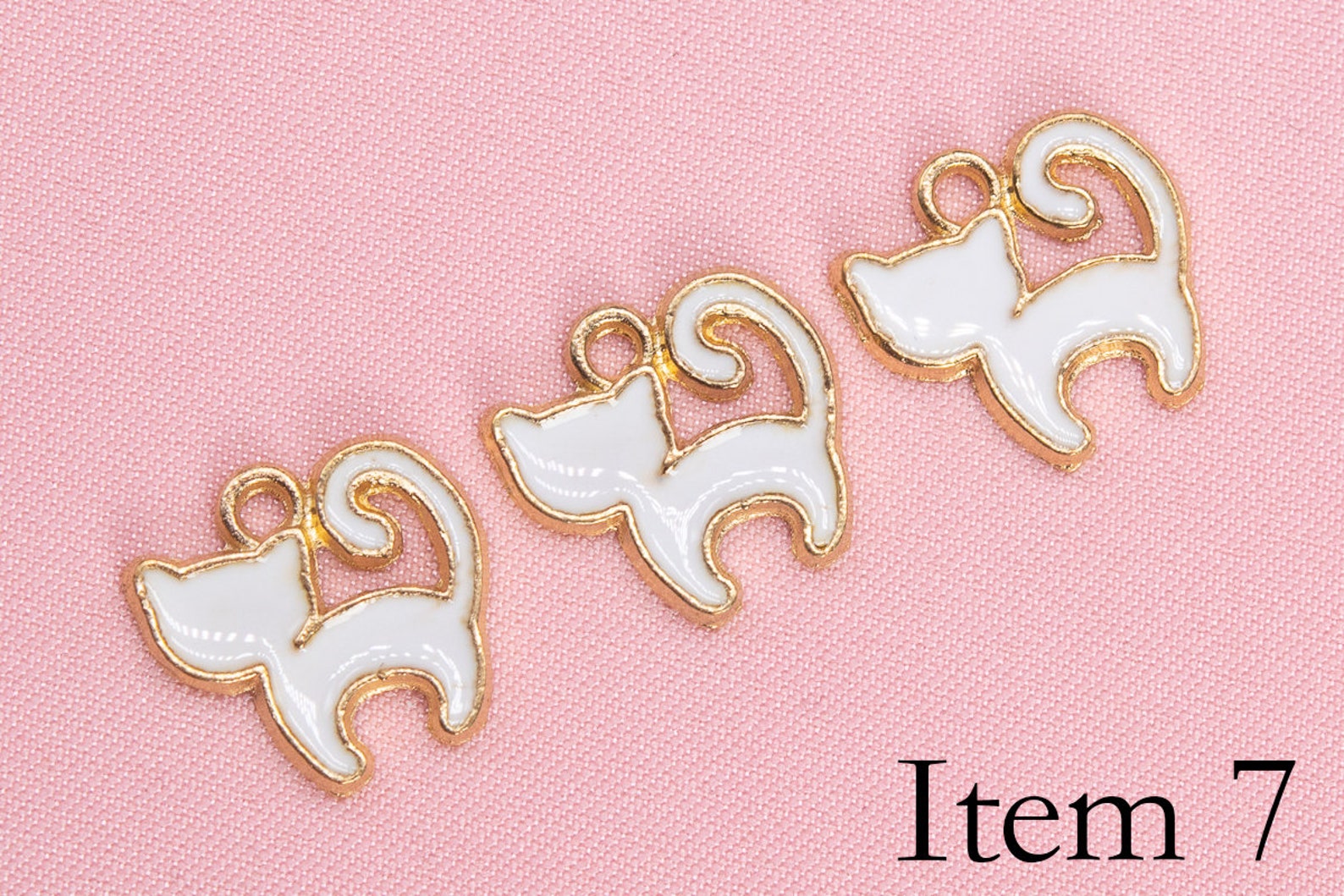 6 Pcs Cat Enamel Charms Gold Tone With Color Enamel - Etsy