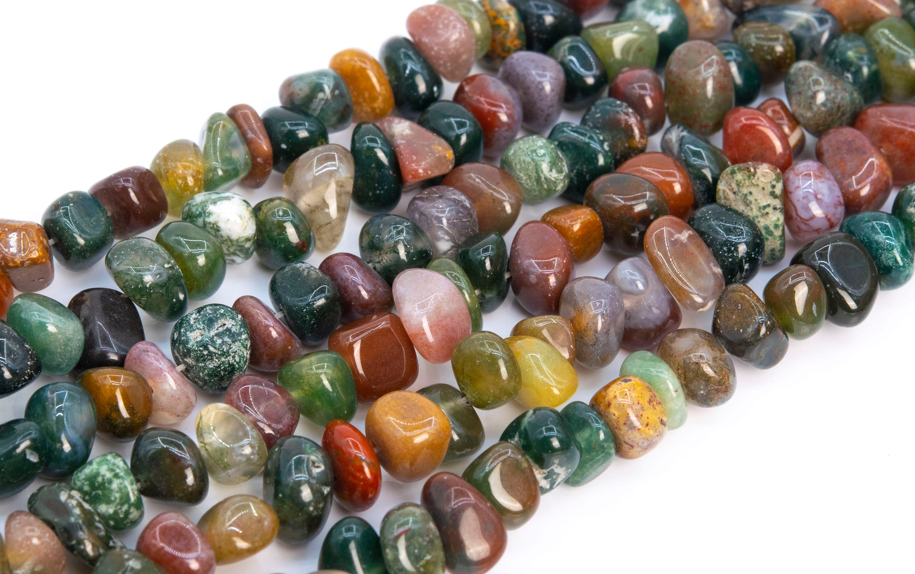 Genuine Natural Indian Agate Loose Beads Grade AAA Pebble Nugget Shape ...
