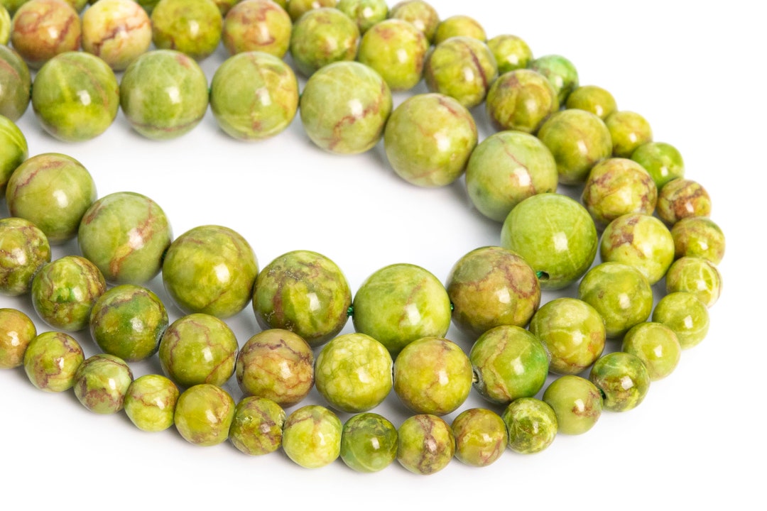 Mustard Yellow Green Magnesite Loose Beads Round Shape 6mm 8mm 10mm - Etsy