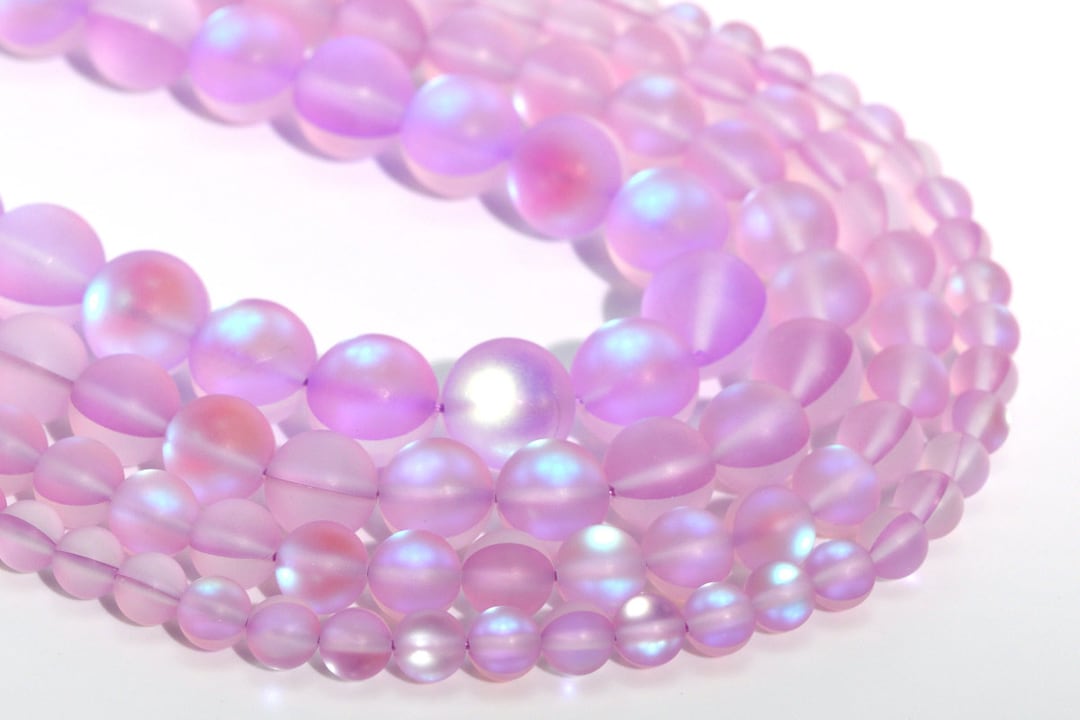Matte Light Purple Mystic Aura Quartz Loose Beads Round Shape 6mm 8mm ...