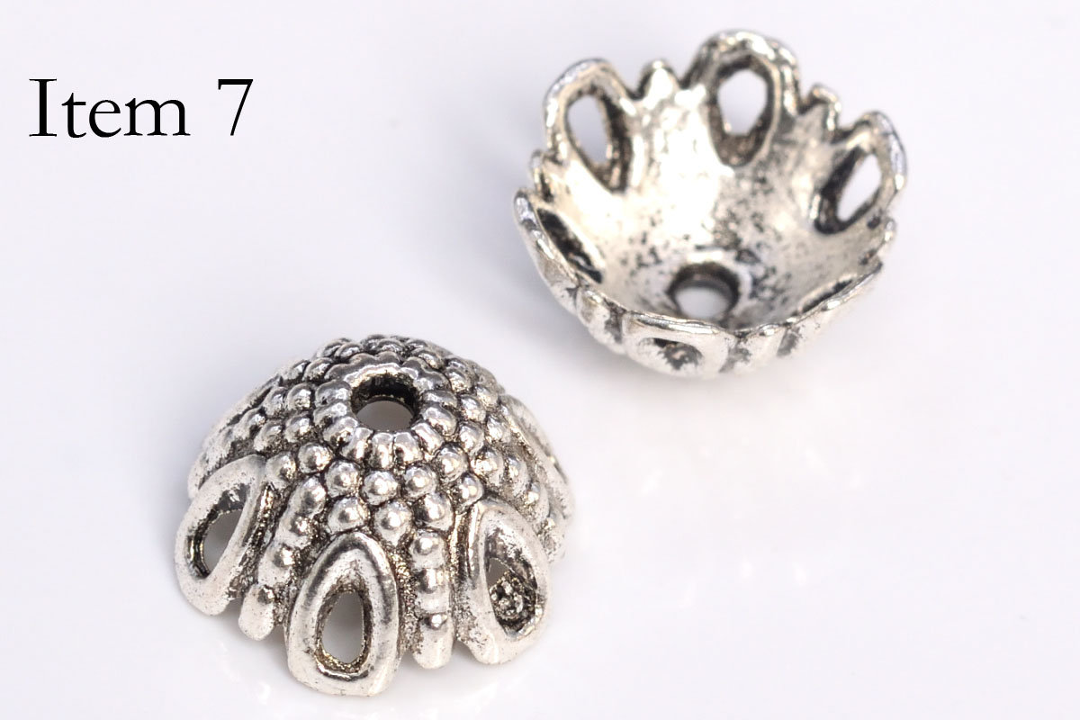 20 Pcs Bead Caps Spacers End Cap DIY Jewelry Making - Antique Silver ...