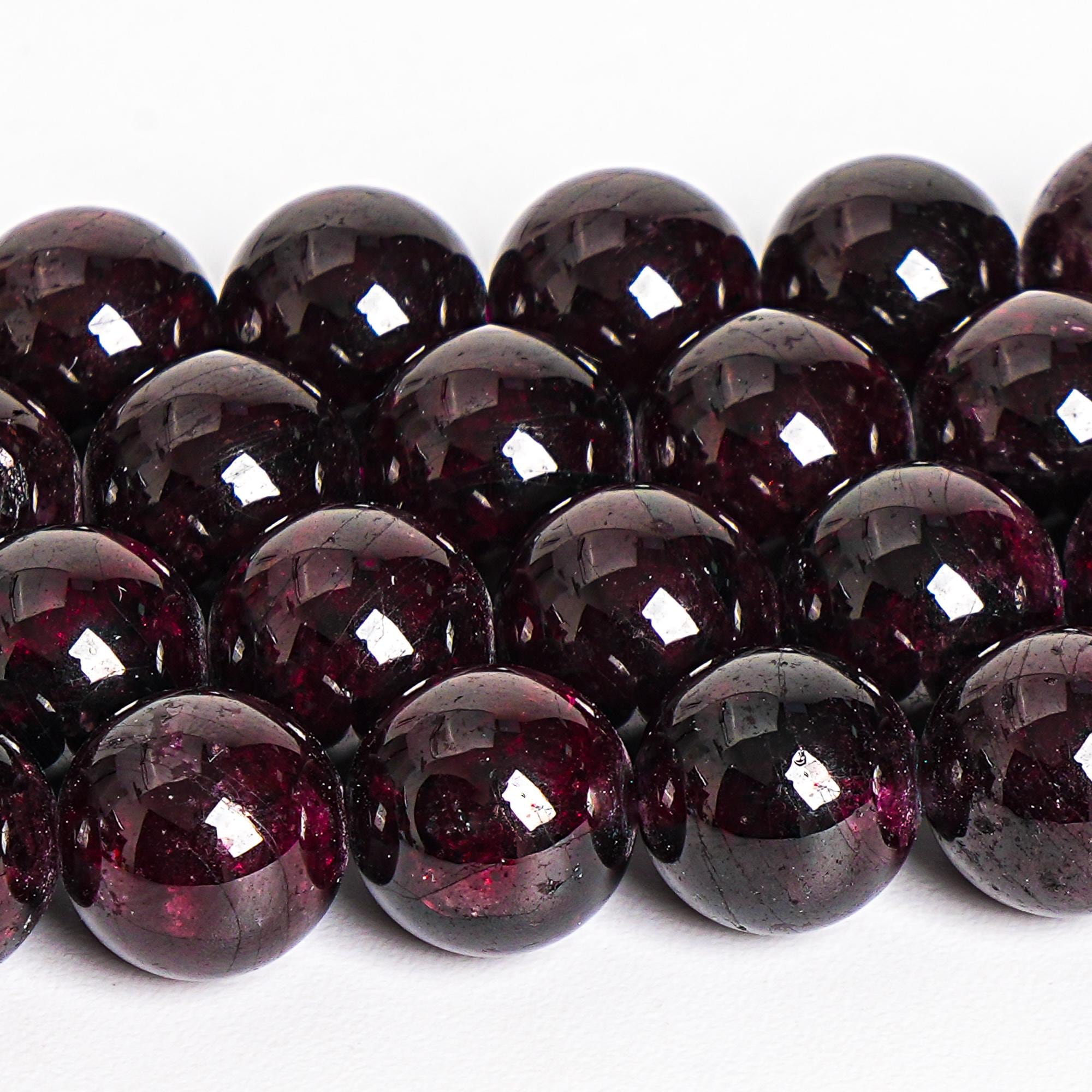 Genuine Natural Big Bead Wine Red Garnet Loose Beads Grade AA Round ...