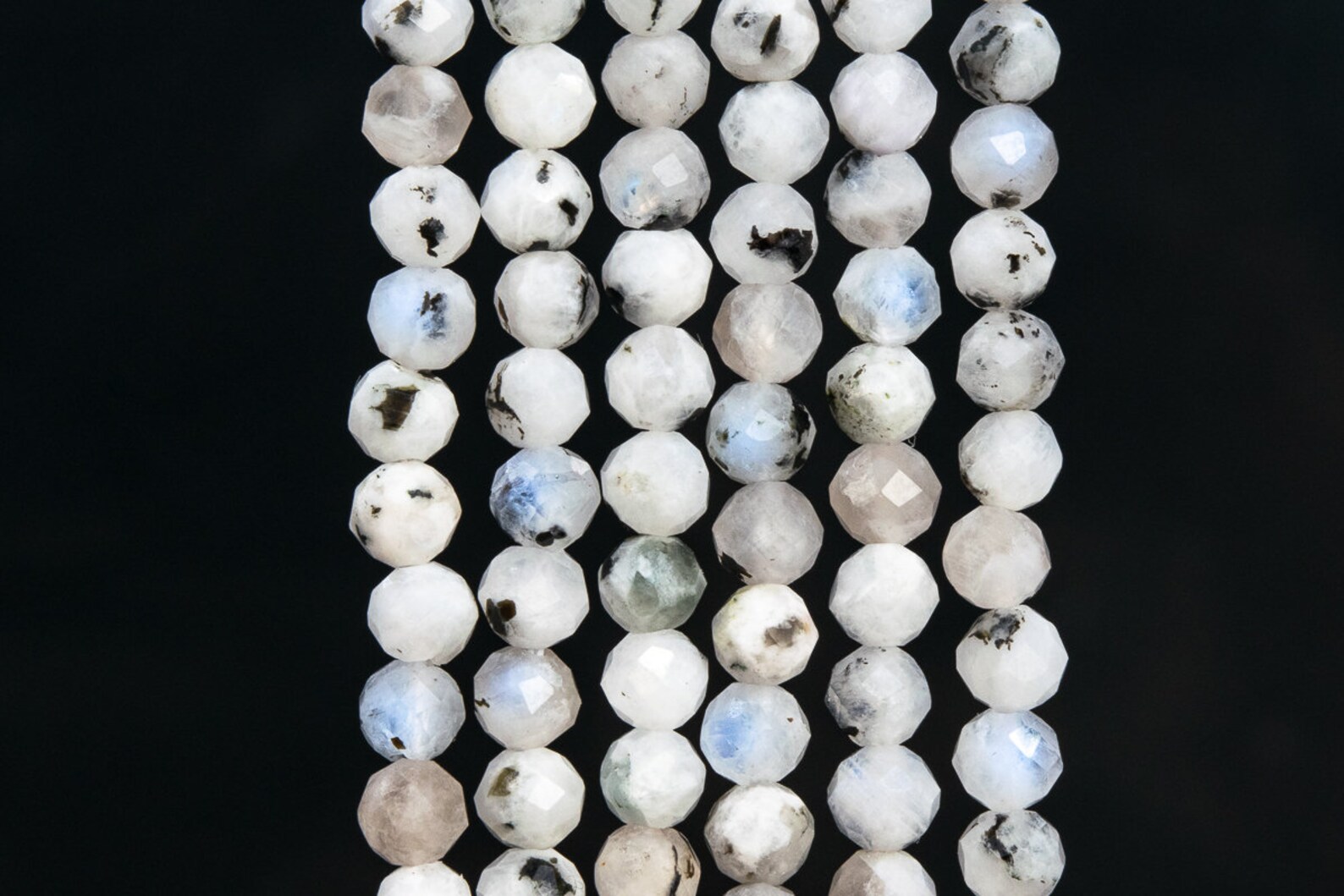 Genuine Natural Multicolor Moonstone Tourmalinated Loose Beads India ...