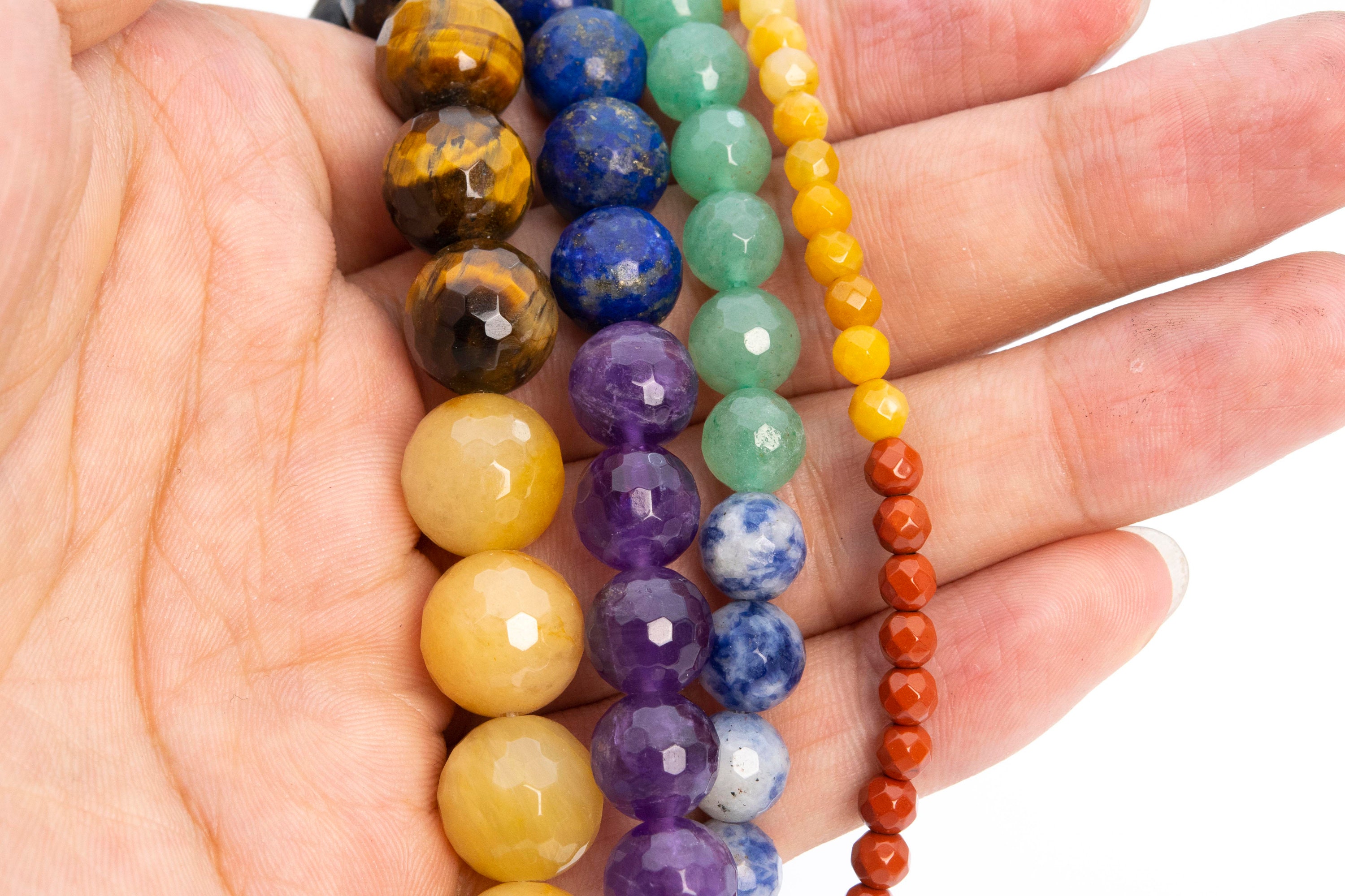 Natural 7 Chakra Loose Beads Micro Faceted Round Shape 6mm 8mm - Etsy