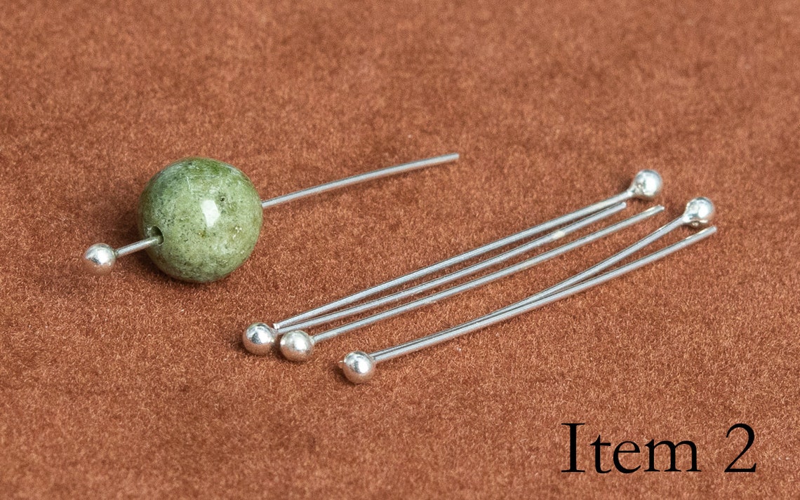 10 Pcs Head Pin 925 Sterling Silver DIY Jewelry Making - Ball End ...