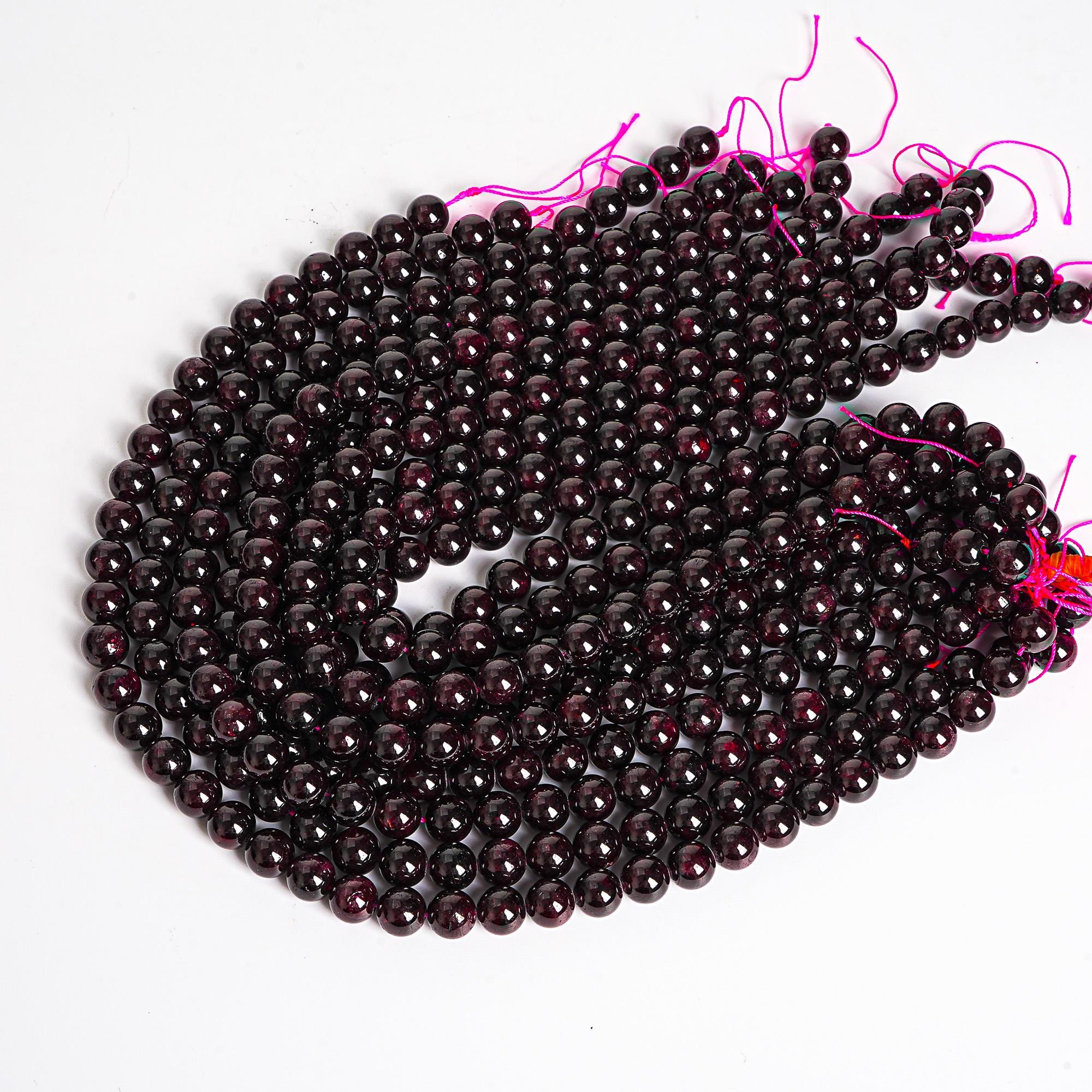 Genuine Natural Big Bead Wine Red Garnet Loose Beads Grade AA Round ...