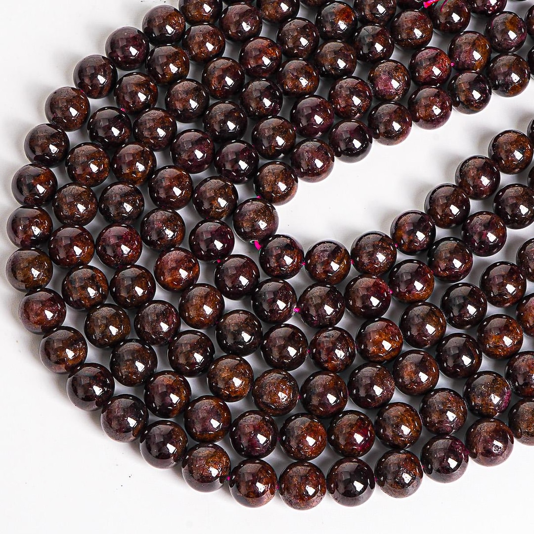 Genuine Natural Big Bead Wine Red Garnet Loose Beads Grade AA Round ...