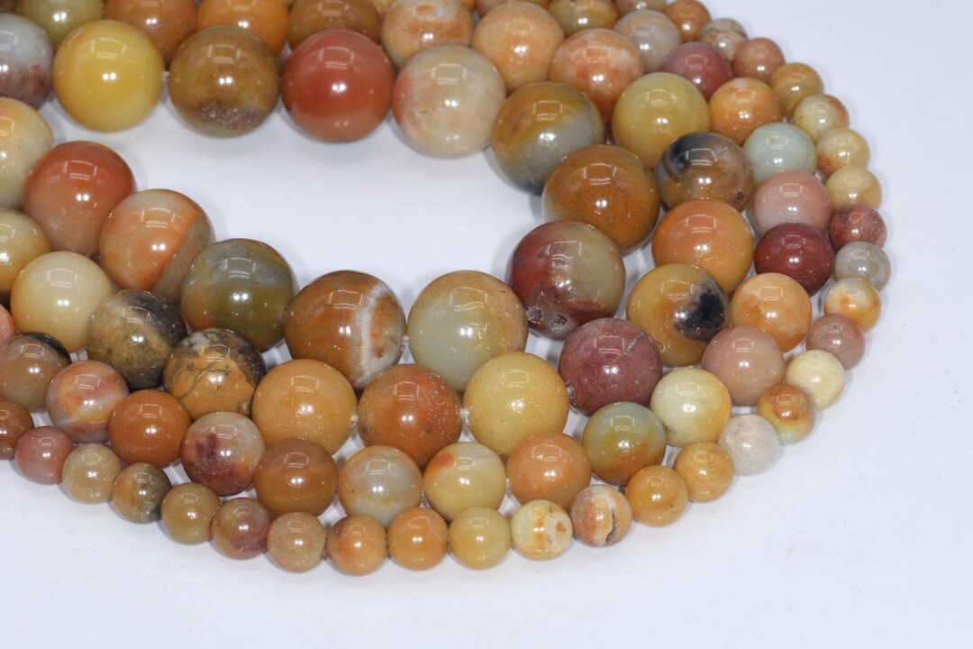 Genuine Natural Turmeric Yellow Microcline Loose Beads Grade A Round ...