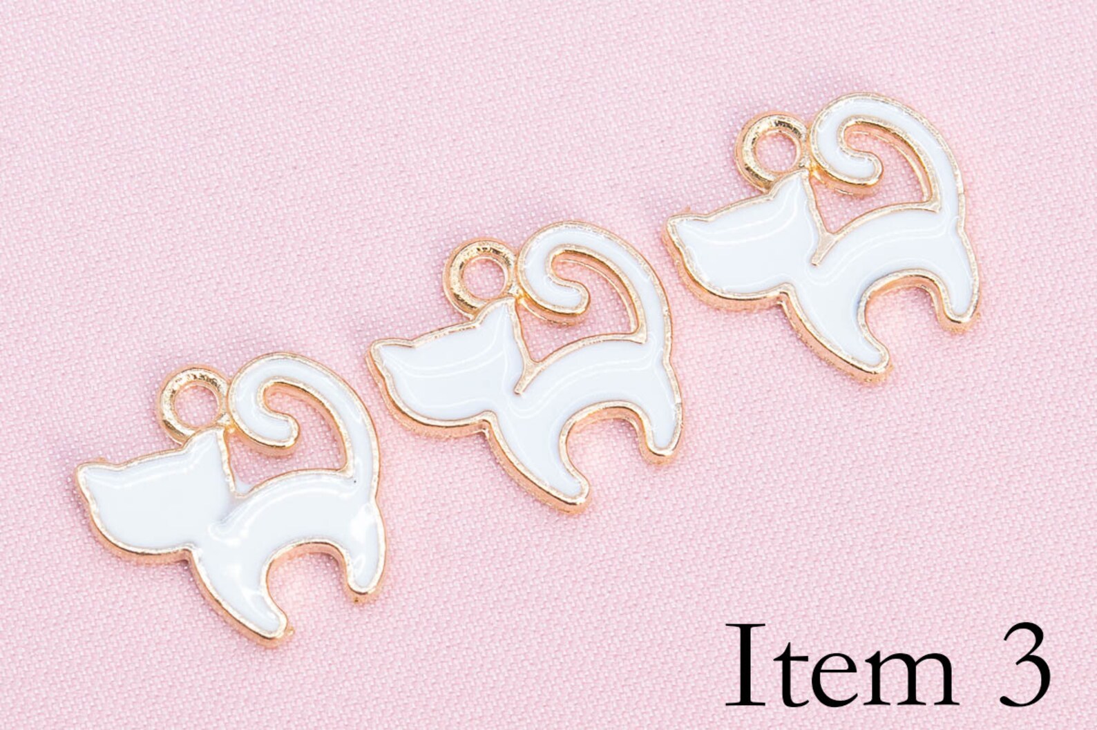 6 Pcs Cat Enamel Charms Gold Tone With Color Enamel - Etsy