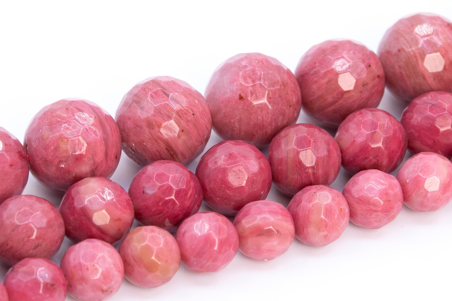 Genuine Natural Rose Pink Rhodonite Loose Beads Micro Facted - Etsy