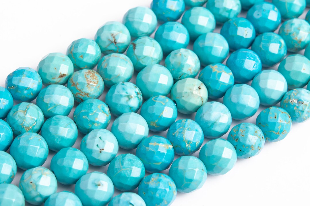 Mint Blue Turquoise Loose Beads Faceted Round Shape 6mm 8mm 10mm - Etsy