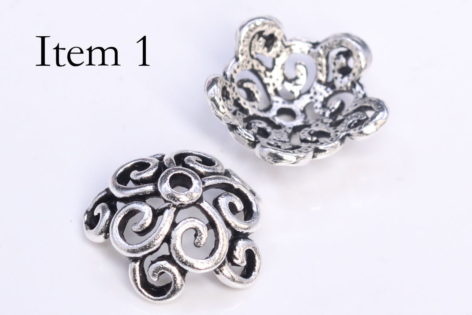 10 Pcs Bead Caps Spacers End Cap DIY Jewelry Making - Antique Silver ...