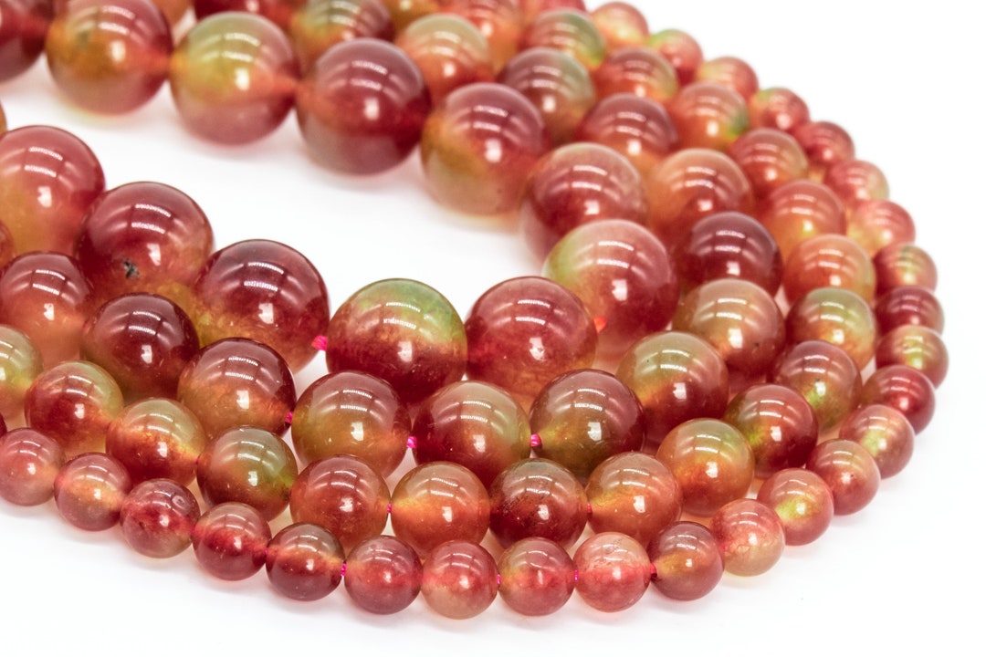 Watermelon Malaysian Jade Red Loose Beads Round Shape 6mm 8mm 10mm 12mm ...