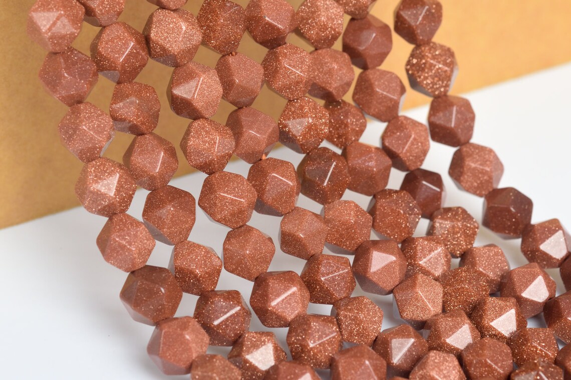 Goldstone Loose Beads Star Cut Faceted Shape 5-6mm 7-8mm 9-10mm - Etsy