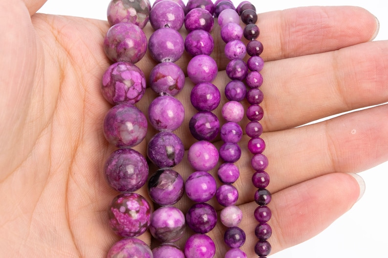 Purple Jasper Loose Beads Sugilite Color Round Shape 5-6mm 8mm 10mm ...