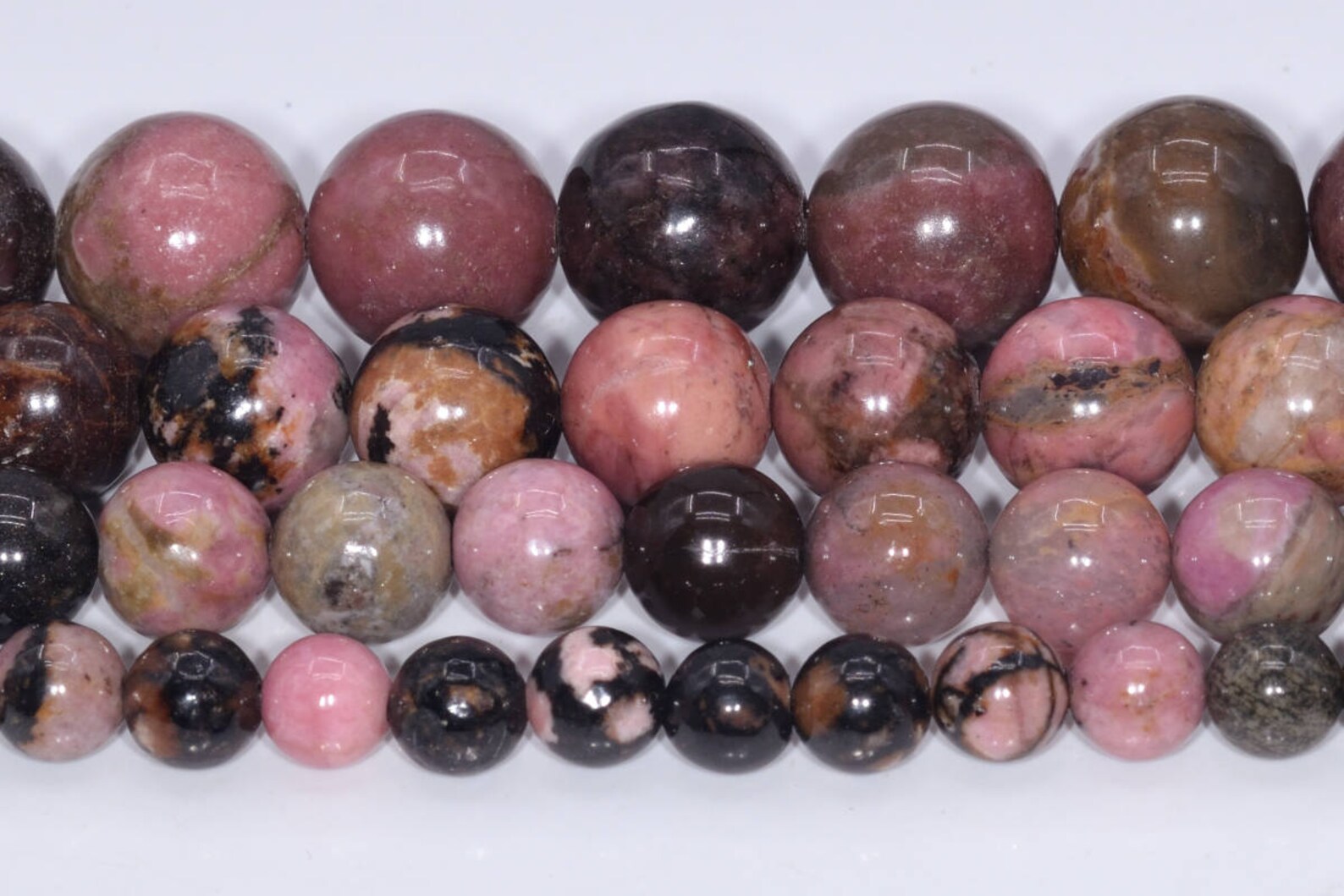 Genuine Natural Rhodonite Loose Beads Round Shape 6mm 8mm 10mm - Etsy