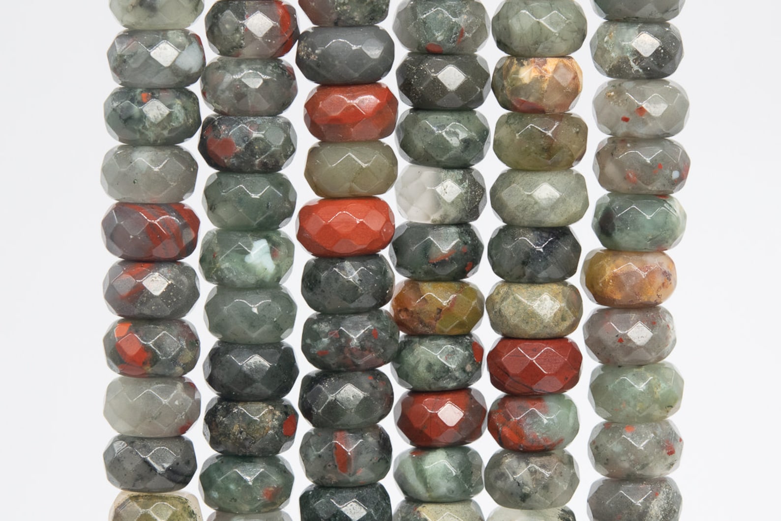 Genuine Natural Gray & Red Blood Stone Loose Beads Faceted | Etsy
