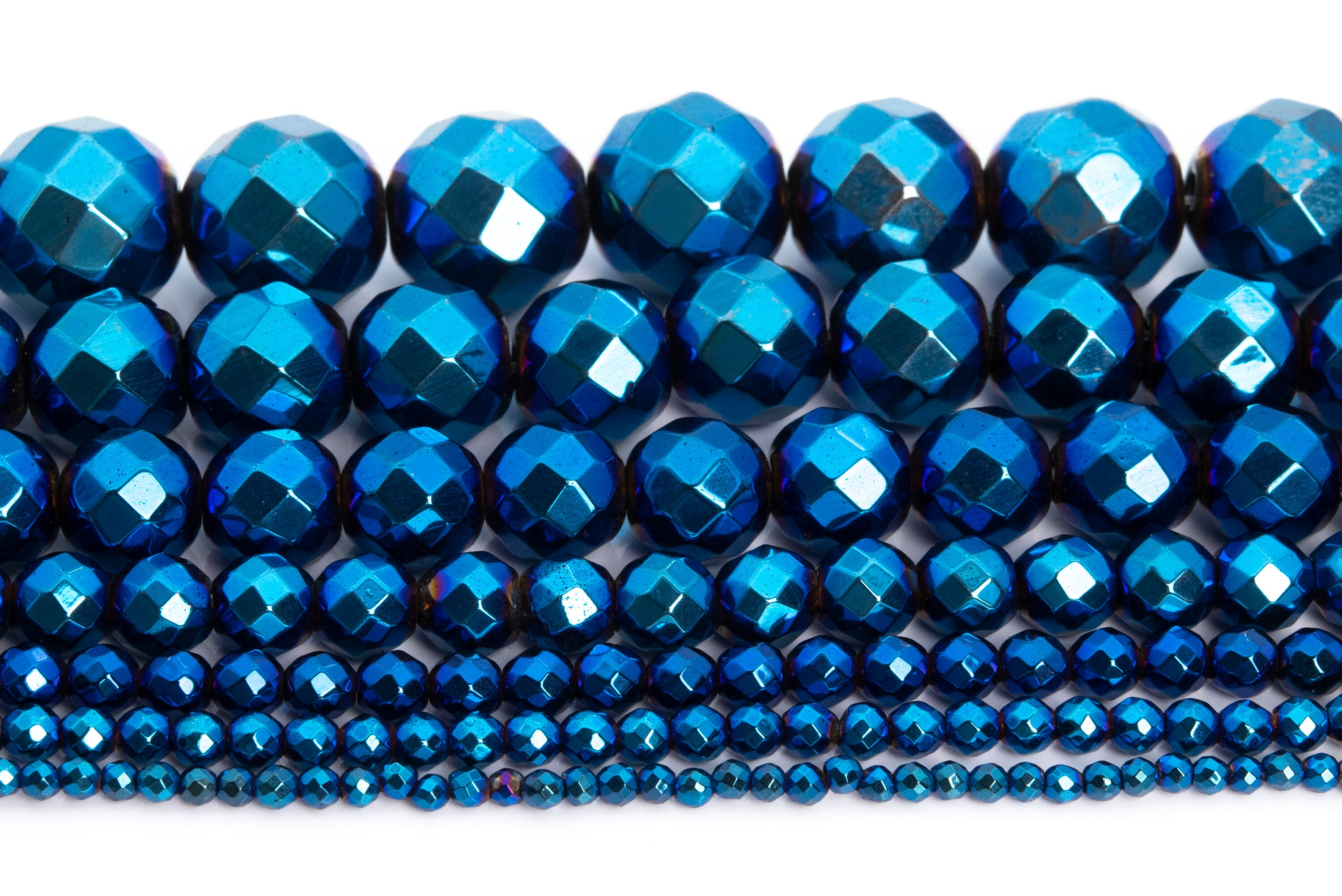Blue Hematite Loose Beads Faceted Round Shape 6mm 8mm - Etsy UK