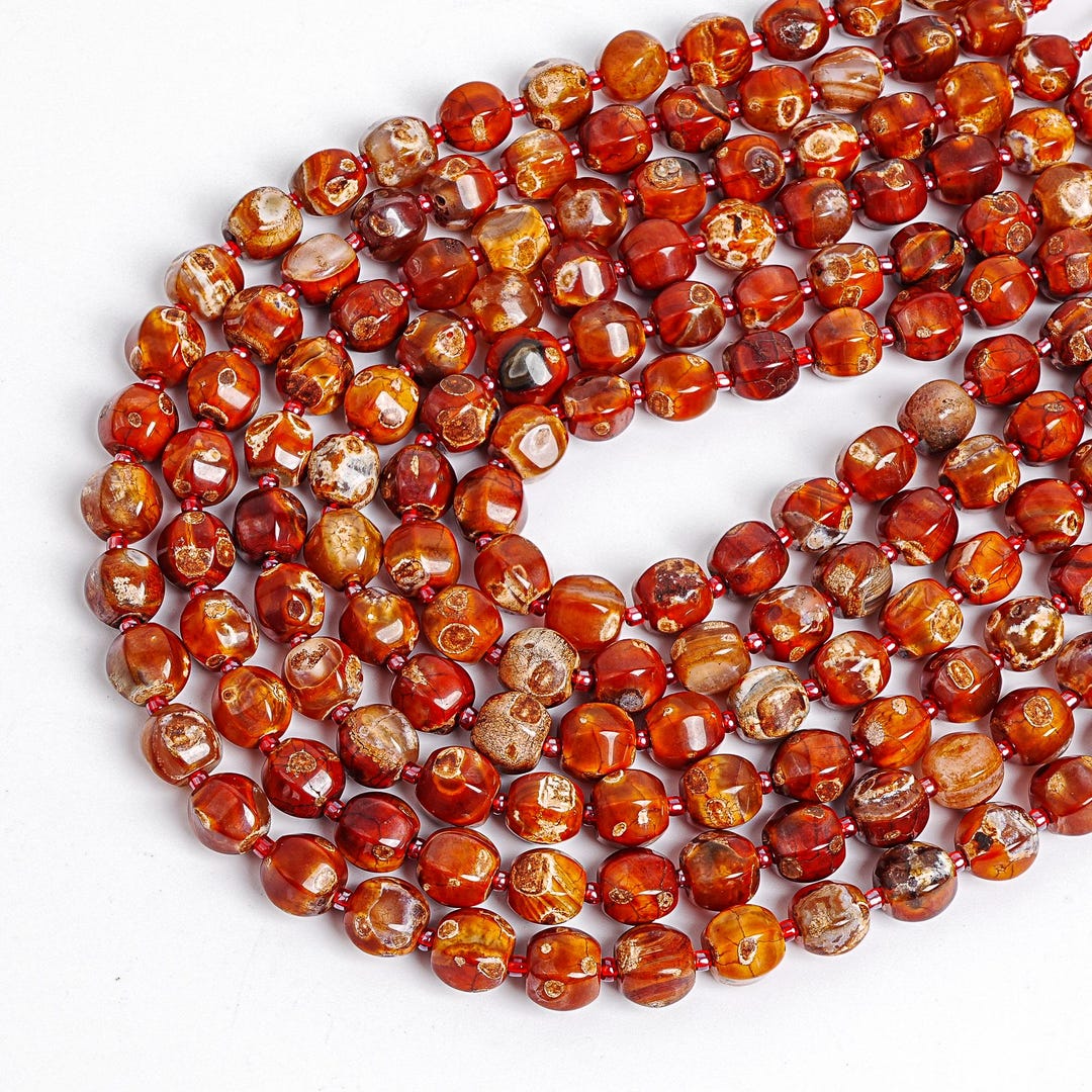Genuine Natural Carnelian Red Fire Agate Stone Loose Beads Grade AAA ...
