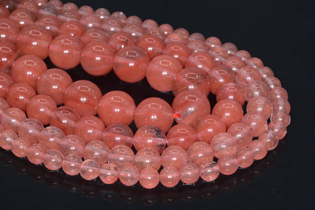 Fruity Pink Cherry Quartz Loose Beads Round Shape 6mm 8mm 10mm - Etsy