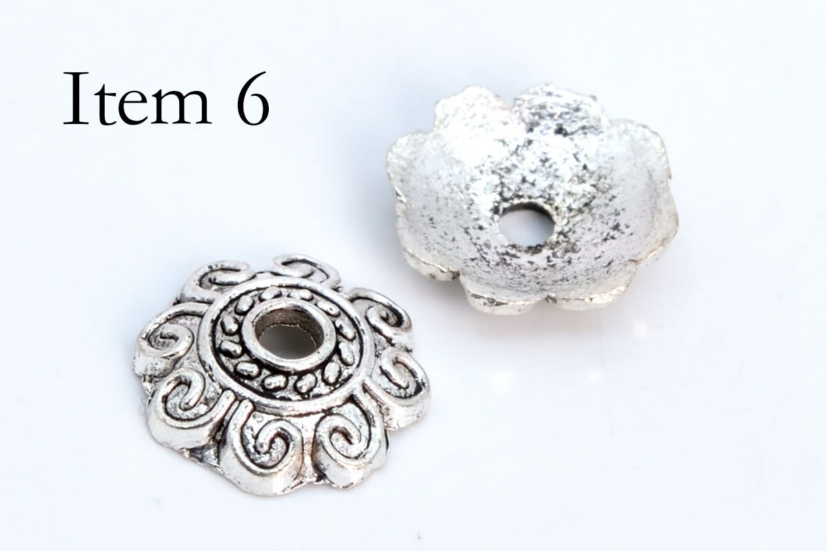 30 Pcs Bead Caps Spacers End Cap DIY Jewelry Making - Antique Silver ...