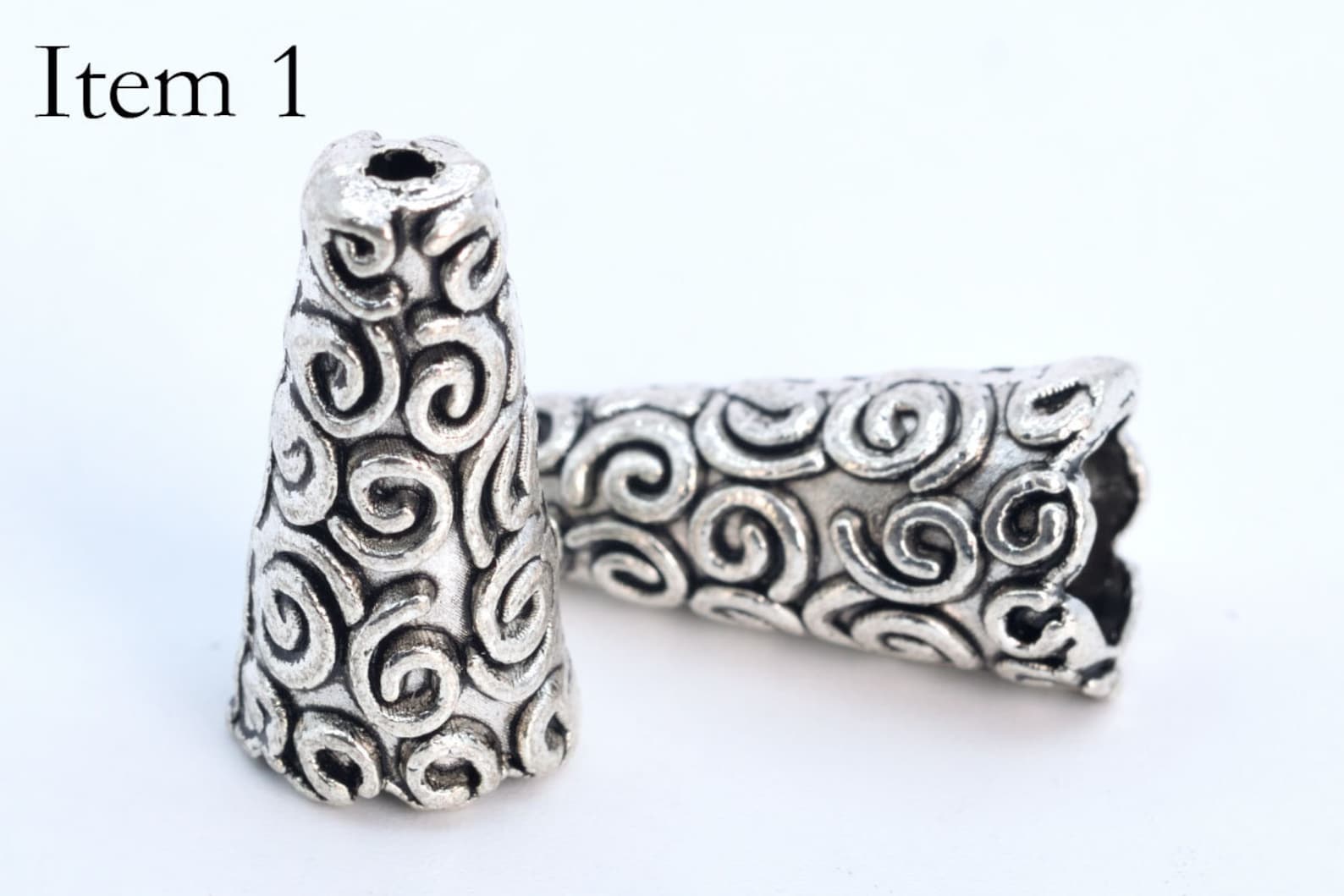 20 Pcs Bead Caps Spacers End Cap DIY Jewelry Making - Antique Silver ...