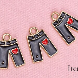 4 Pcs Jeans T-shirt Enamel Charms - Gold Tone With Color Enamel - Etsy