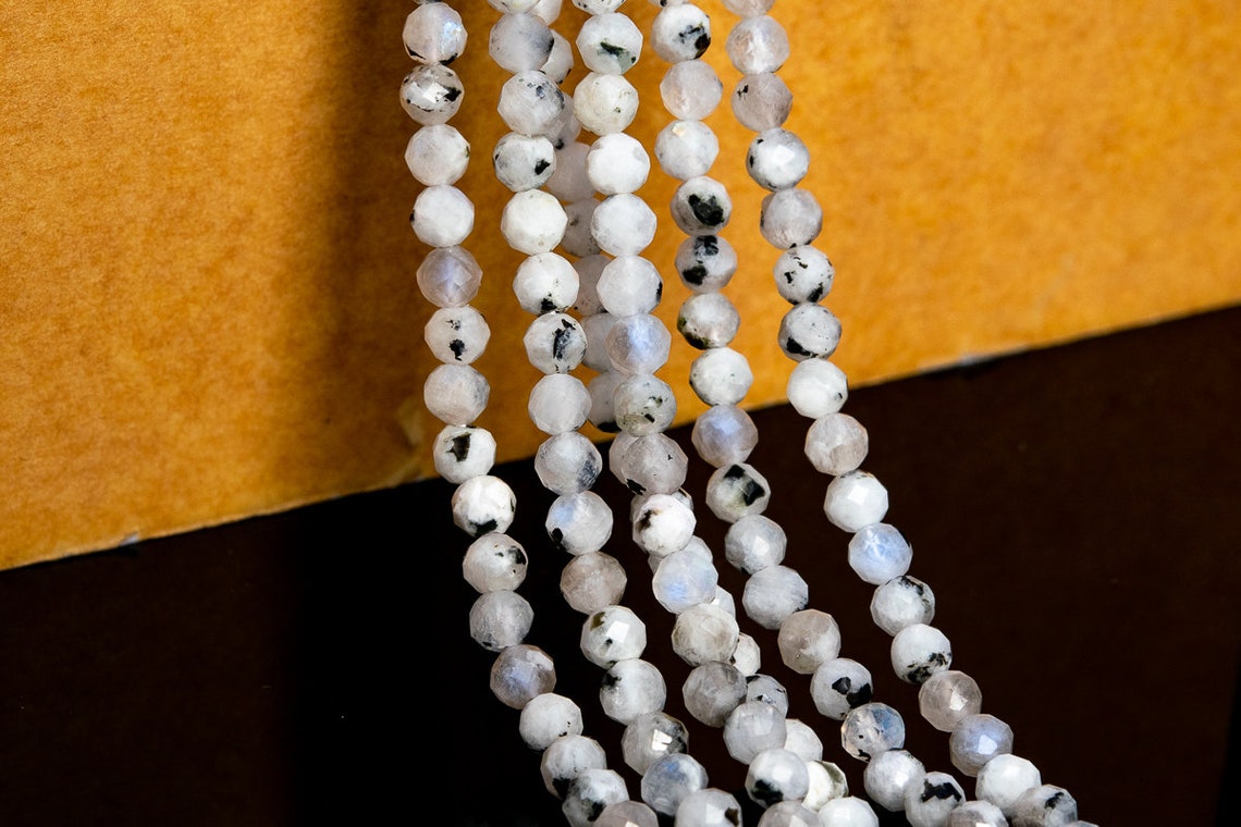 Genuine Natural Multicolor Moonstone Tourmalinated Loose Beads India ...