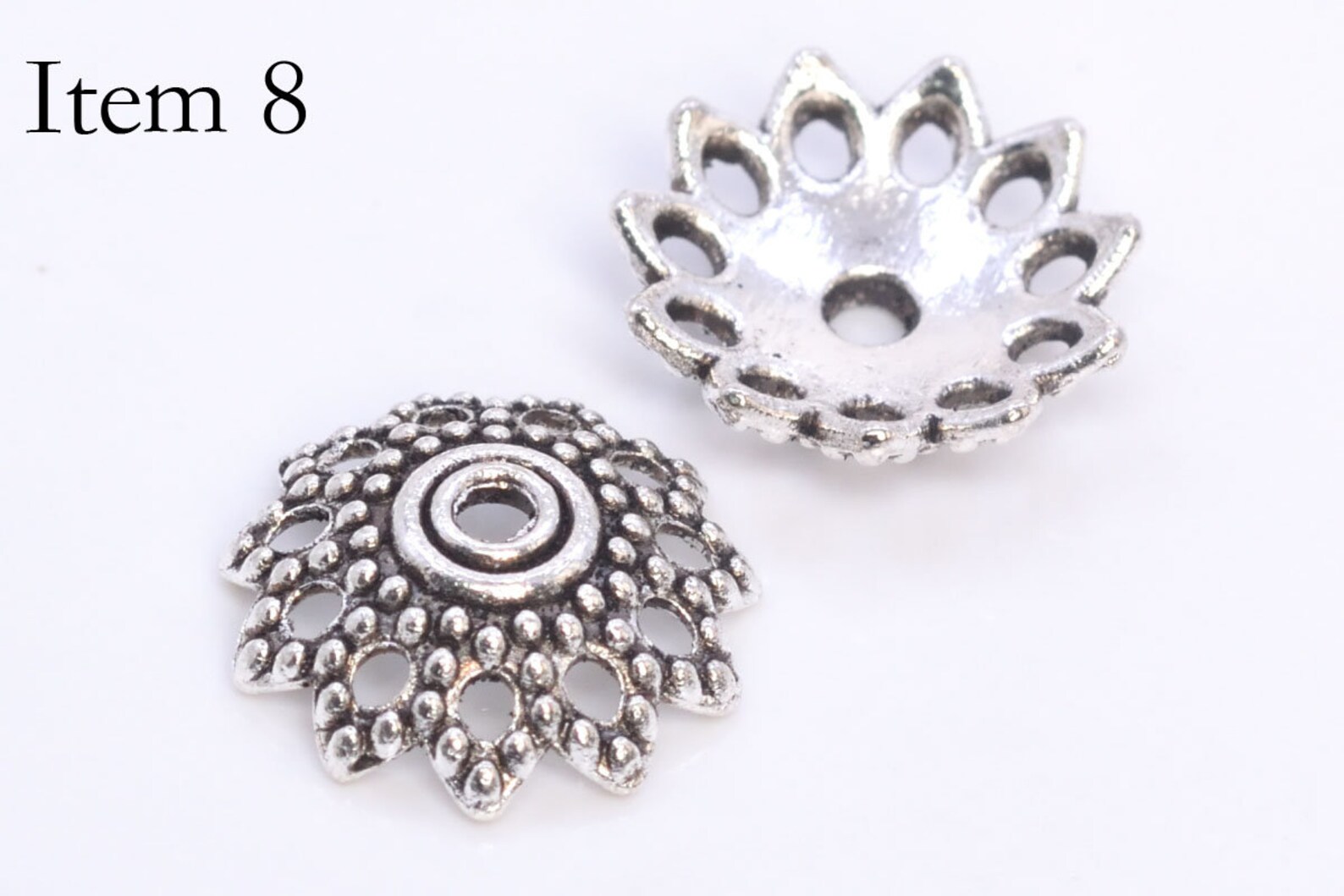 10 Pcs Bead Caps Spacers End Cap DIY Jewelry Making - Antique Silver ...