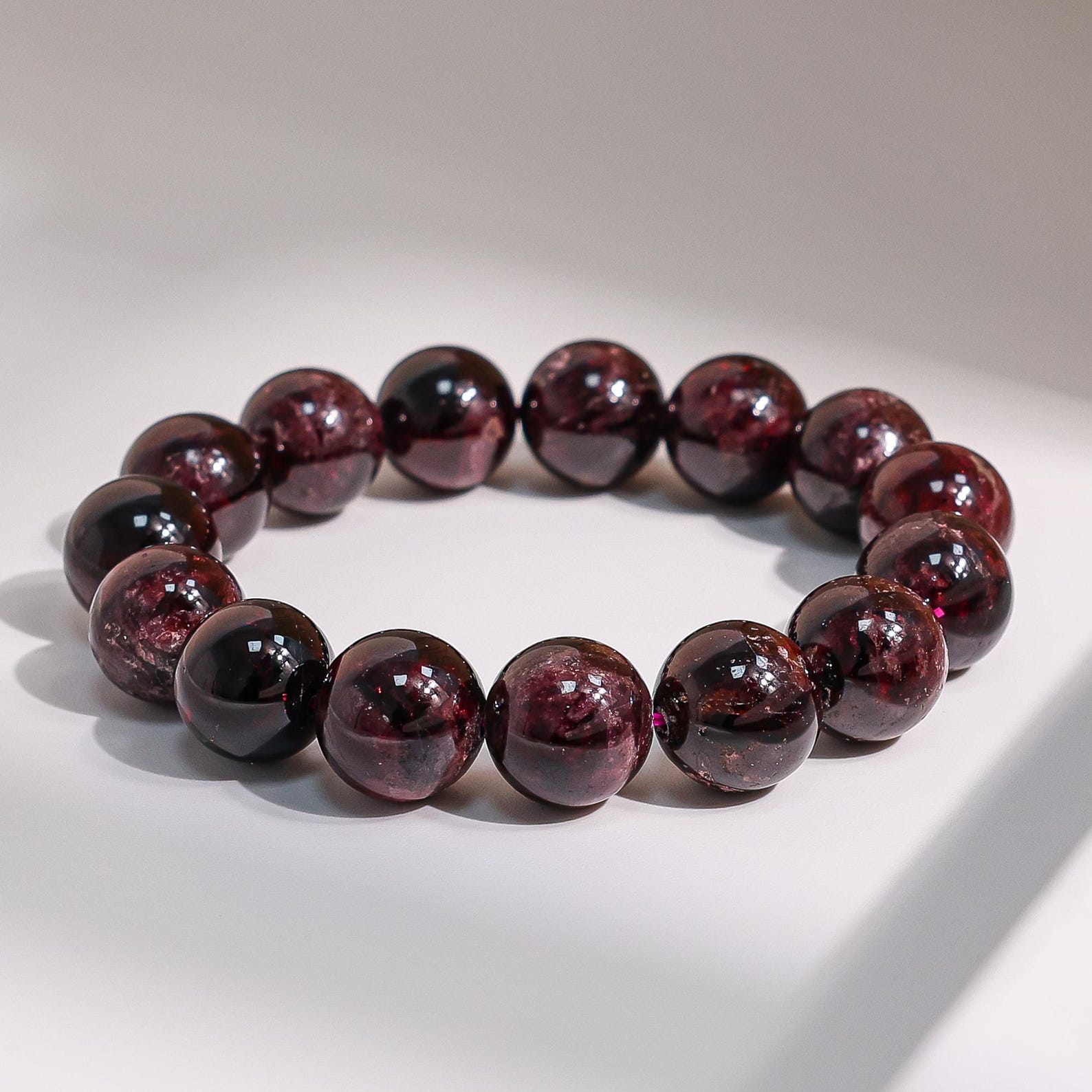 14MM Genuine Natural Wine Red Garnet A Round Big Size Beads Gemstone ...