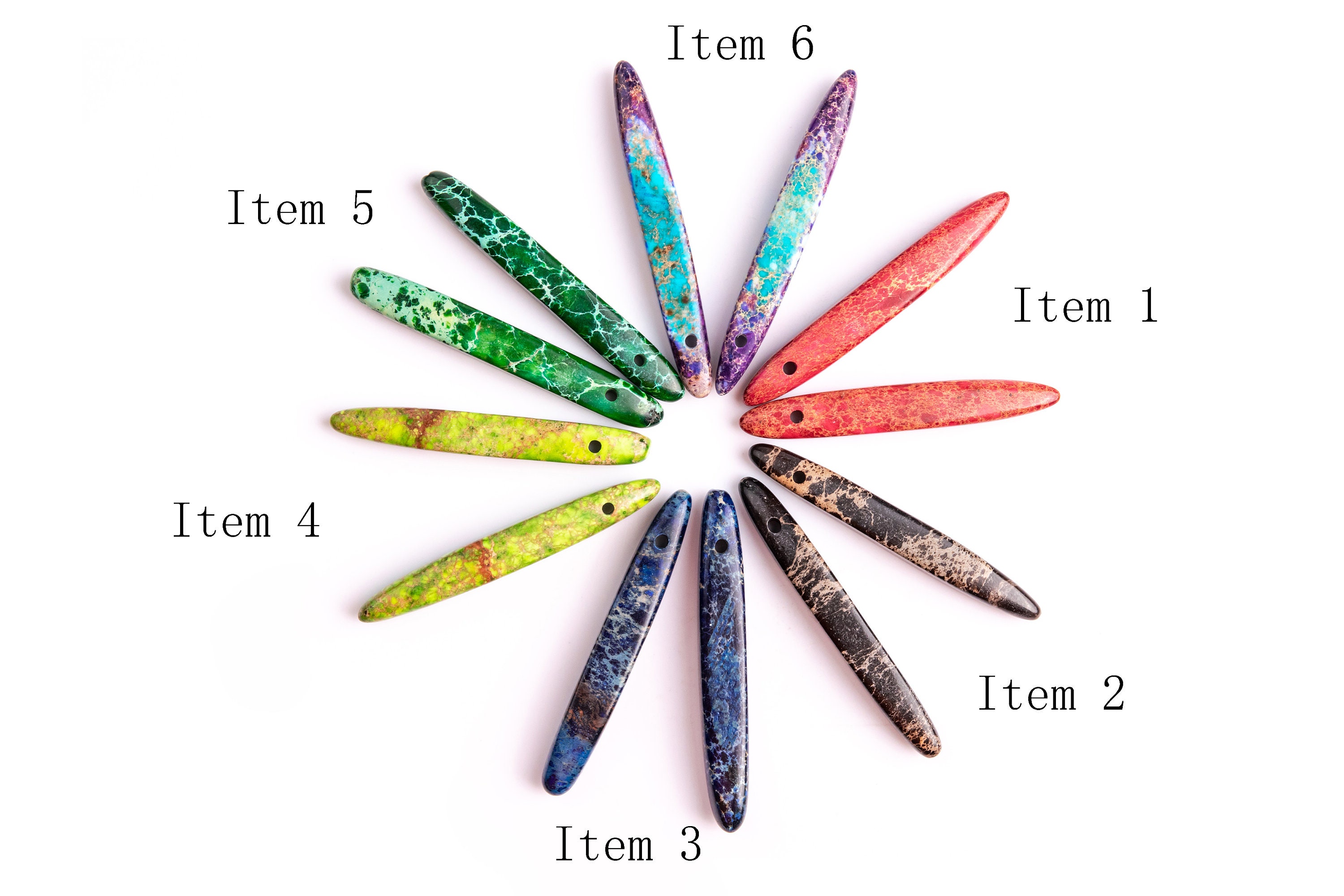 Drilled Stick Point Stone Earring Pair Sea Sediment Imperial - Etsy