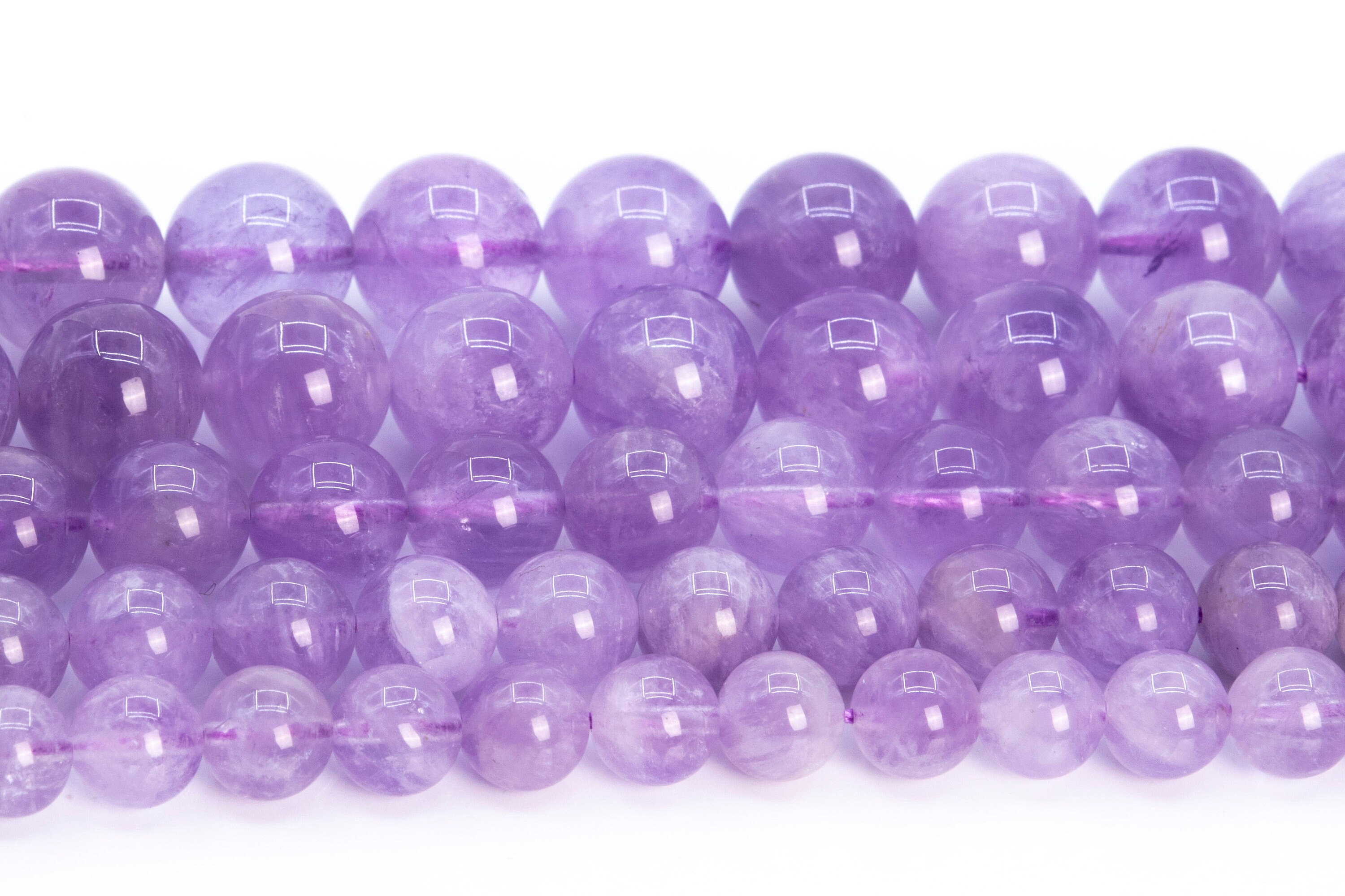 Genuine Natural Lavender Amethyst Loose Beads Grade AA Round Shape 6mm ...