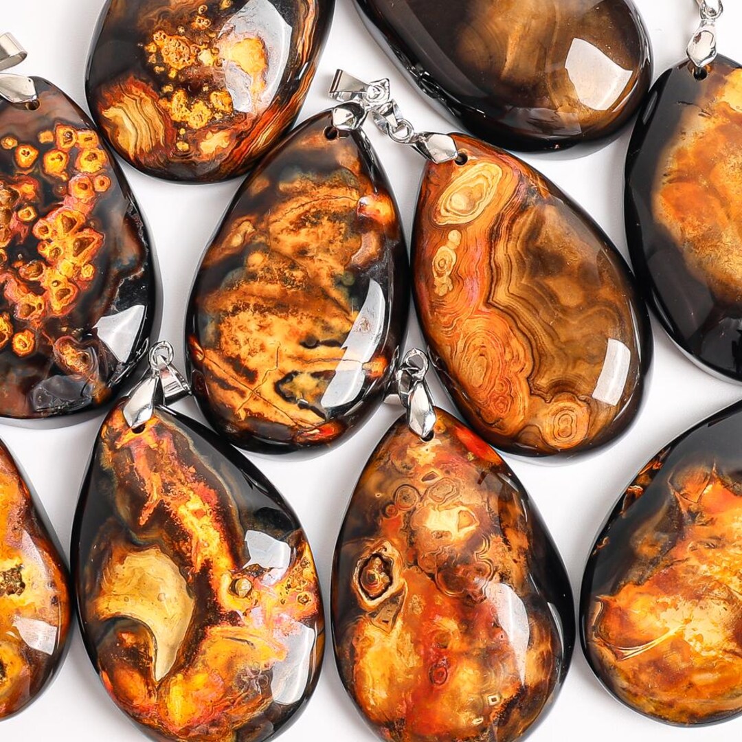 Genuine Natural Gold Teardrop Agate Top Drilled Healing Gemstone ...