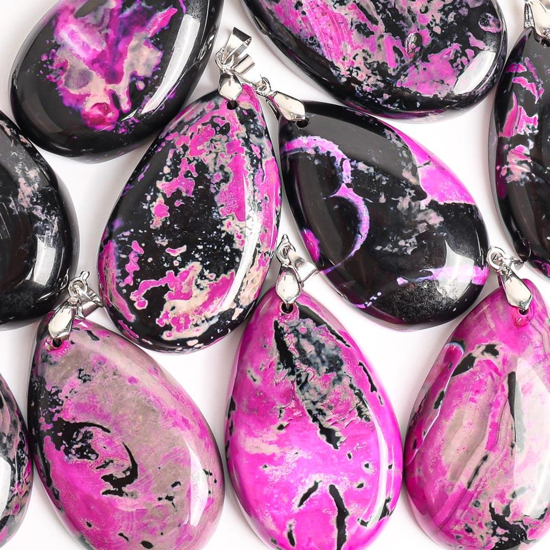 Genuine Natural Rose Red Teardrop Rhodonite Agate Top Drilled Healing ...