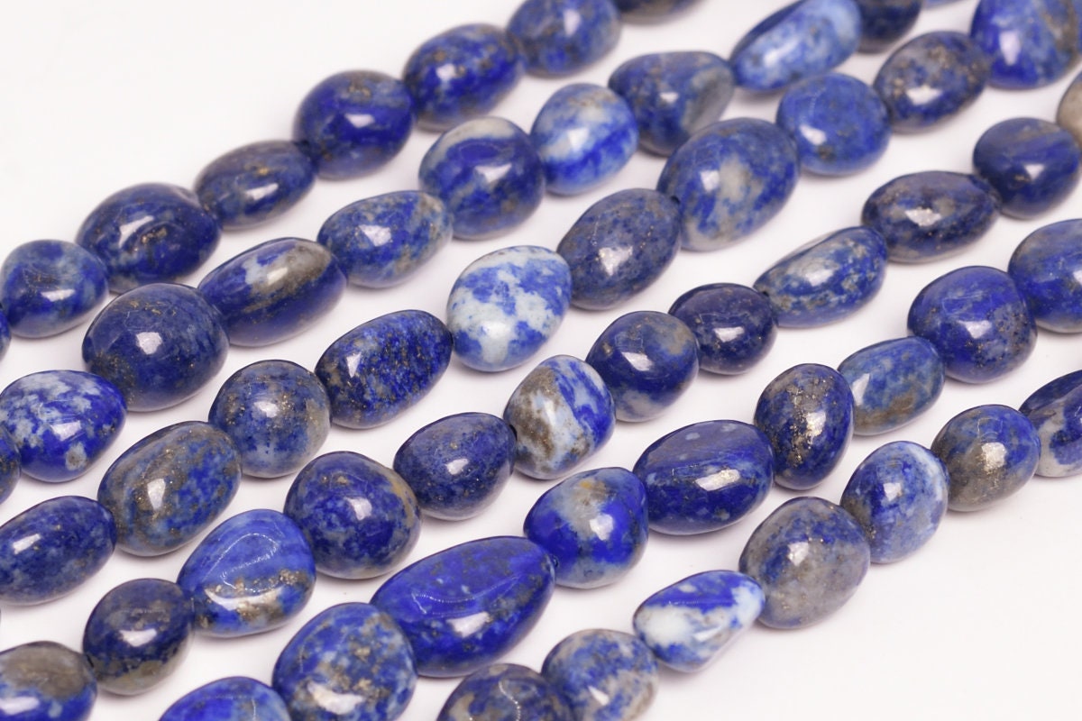 Genuine Natural Blue Lapis Lazuli Loose Beads Grade A Pebble - Etsy