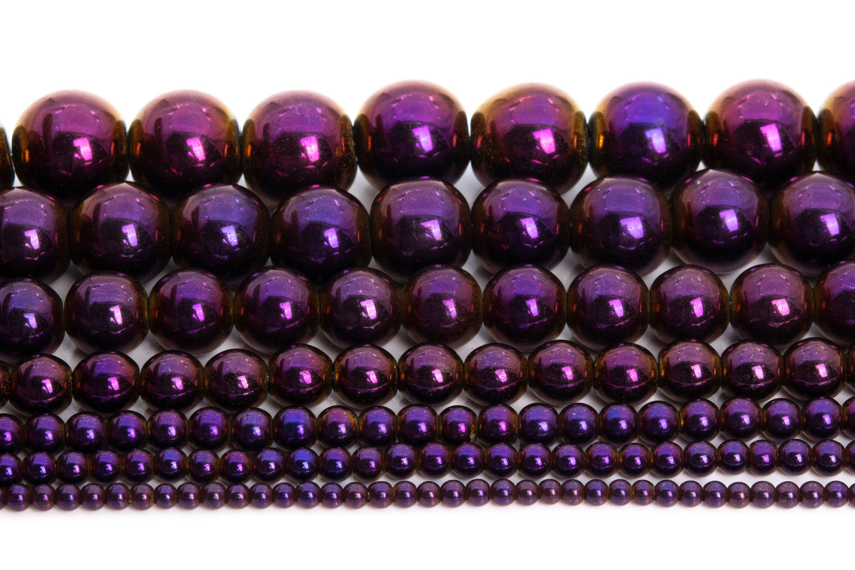 Purple Hematite Loose Beads Round Shape 6mm 10mm 12mm - Etsy