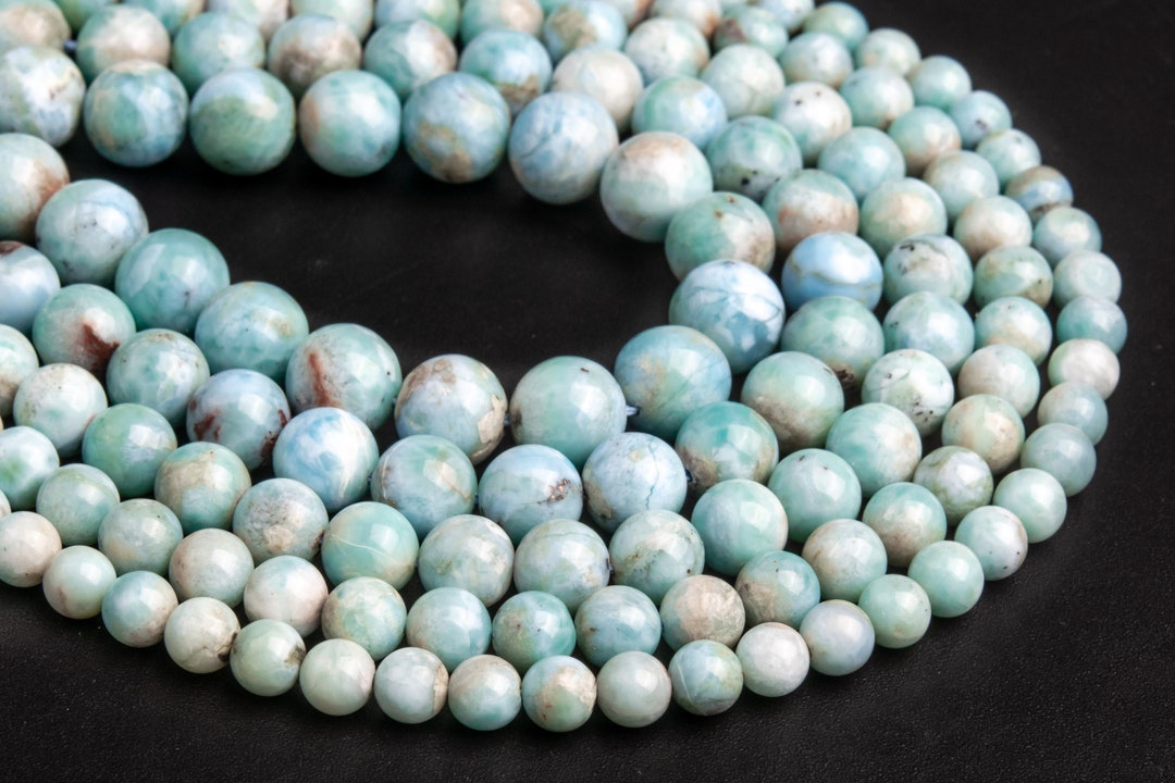 Genuine Natural Light Blue Green Larimar Loose Beads Dominica Grade A ...