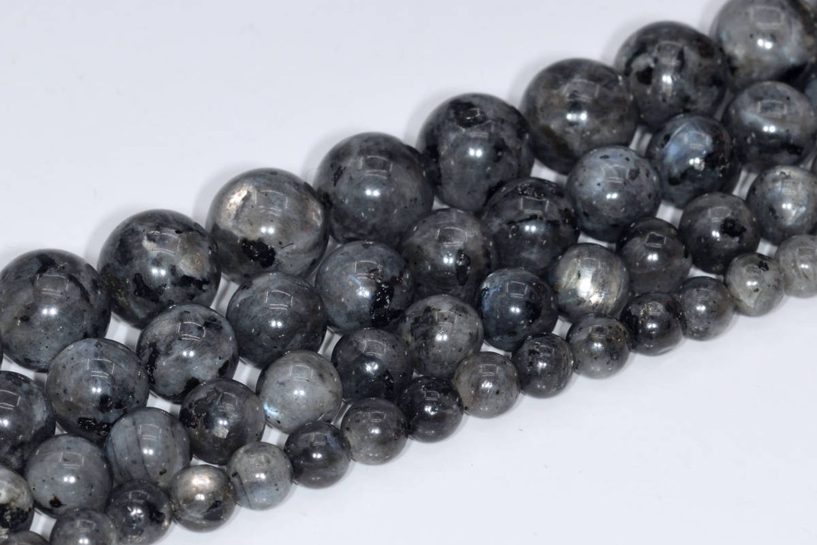 Genuine Natural Black Labradorite Larvikite Loose Beads Round - Etsy