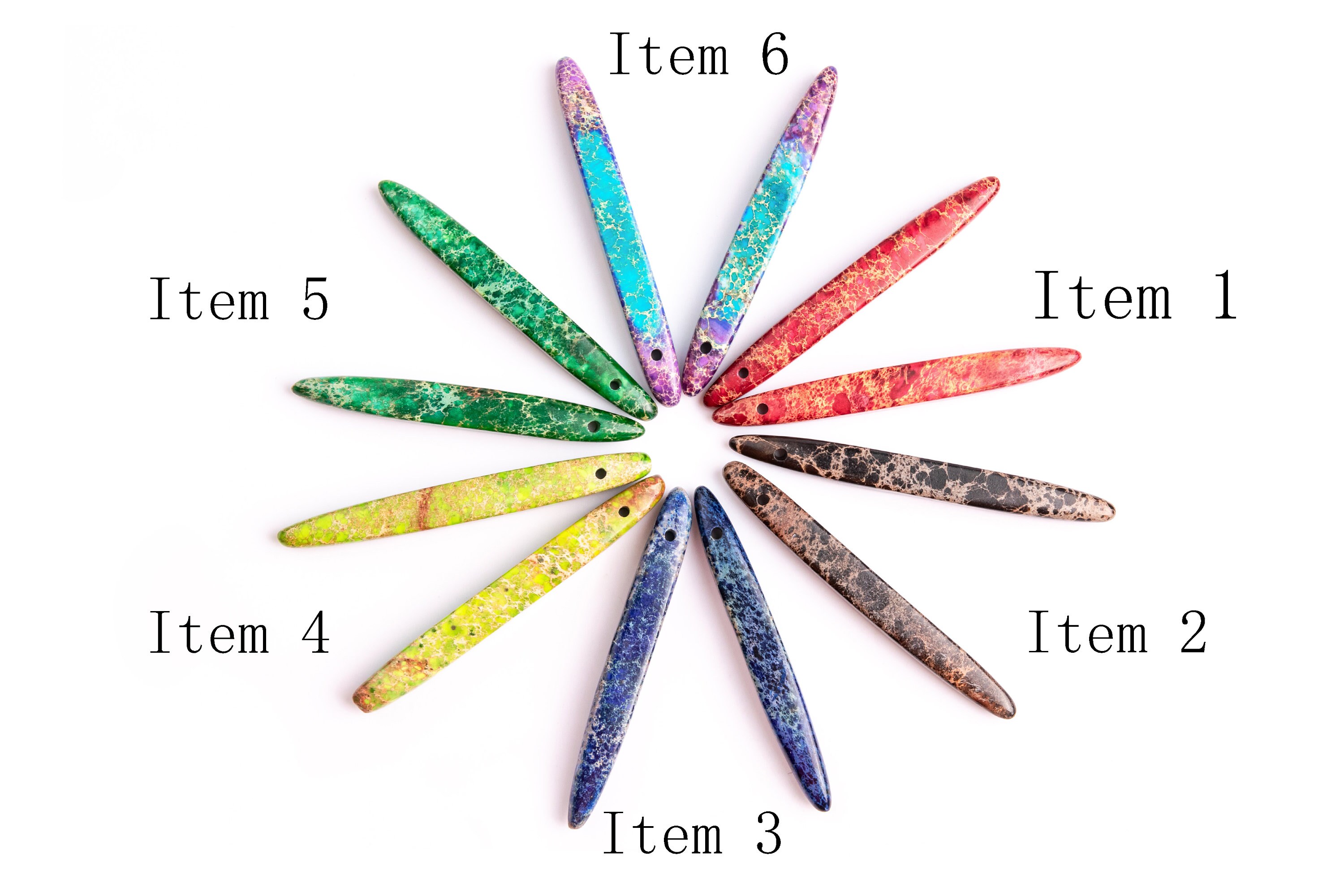 Drilled Stick Point Stone Earring Pair Sea Sediment Imperial - Etsy