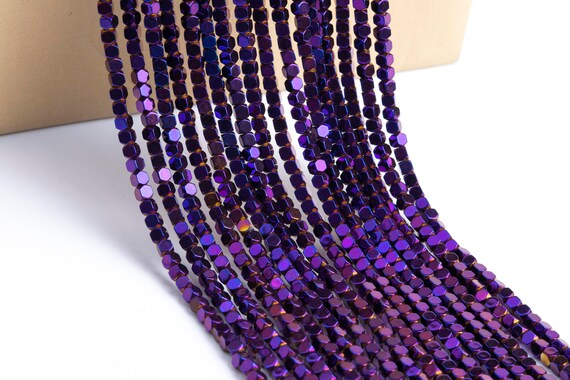 Materials Jewelry & Beauty Purple Hematite Beads Octagon Cube Grade AAA ...