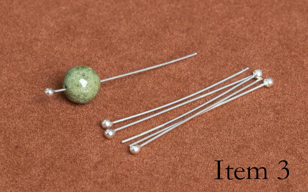 10 Pcs Head Pin 925 Sterling Silver DIY Jewelry Making - Ball End ...